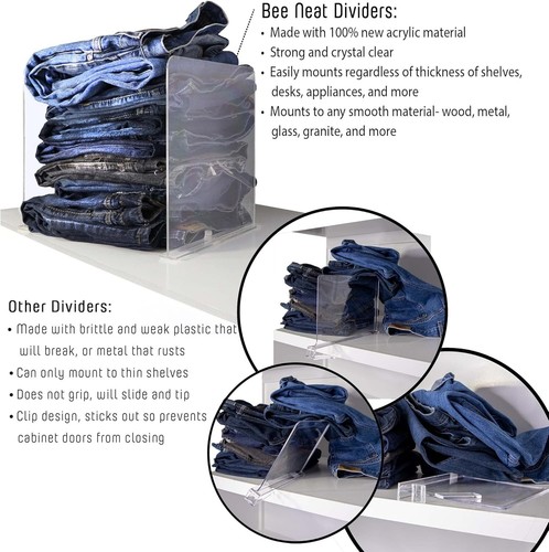 Closet Organization with Acrylic Clear Shelf Dividers - Closet Shelf ...
