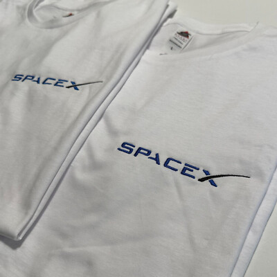 SpaceX Stitched T-Shirt NASA Elon Musk Tesla Space X Embroidery ...