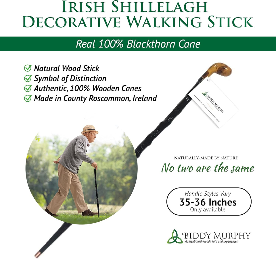 Imported Shillelagh Wooden Irish Walking Stick, Handcrafted 100% ...