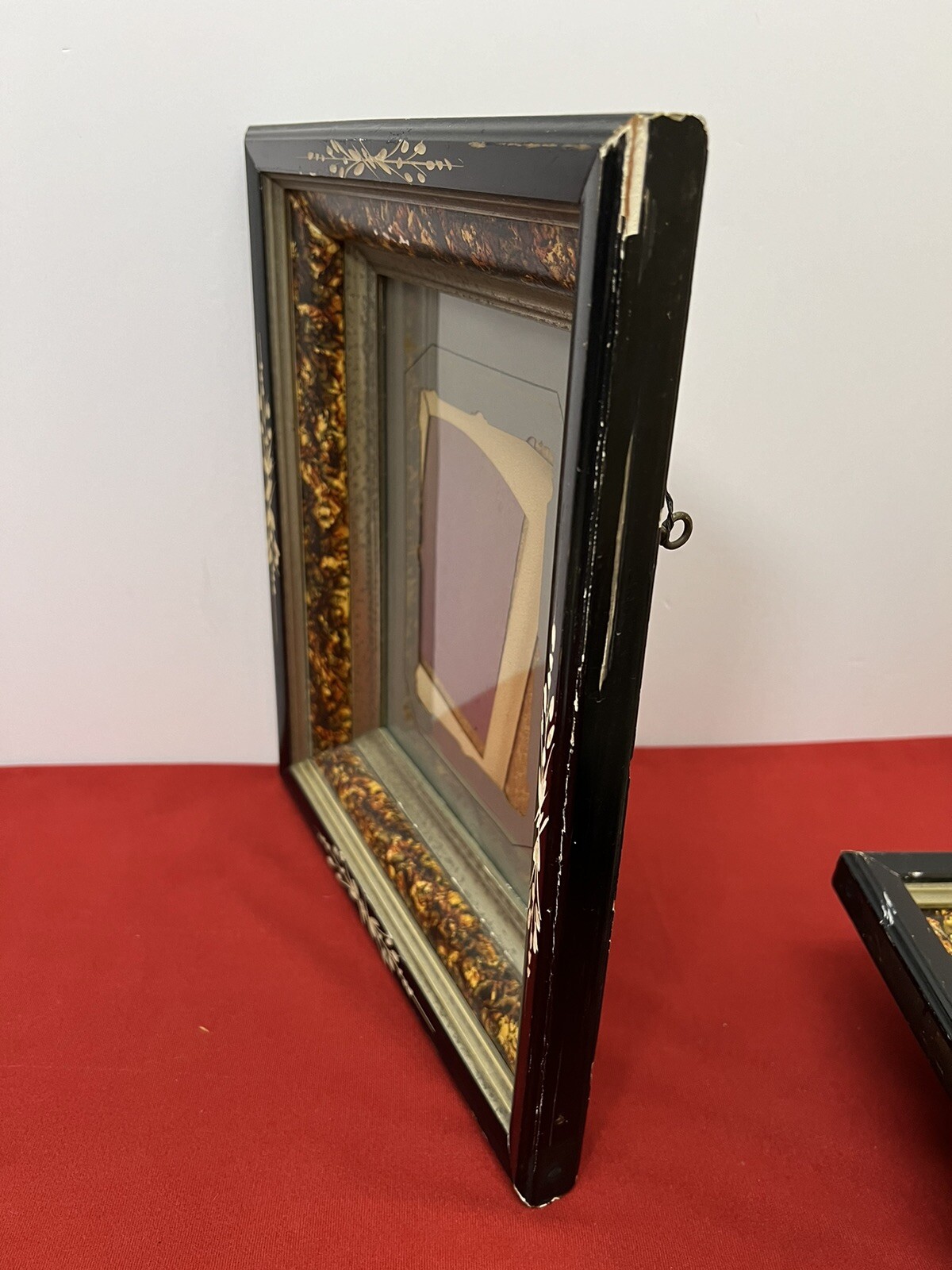 Pair Of Antique Deep Well Frames W Glass & Matts 14”x12.25” - Set of 2 ...