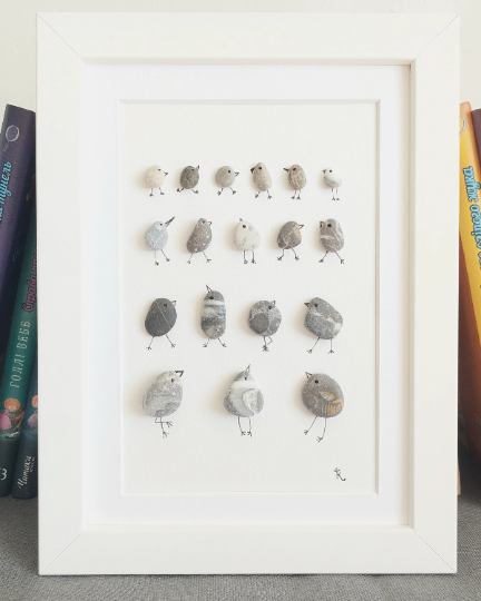 Ocean Pebble Art Designs Pebble Art Family Of Five, Sea Glass Art,