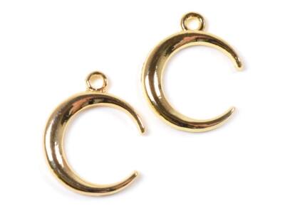 Anhänger als Mond in goldfarben 2 Stück von Vintageparts DIY-Schmuck ...
