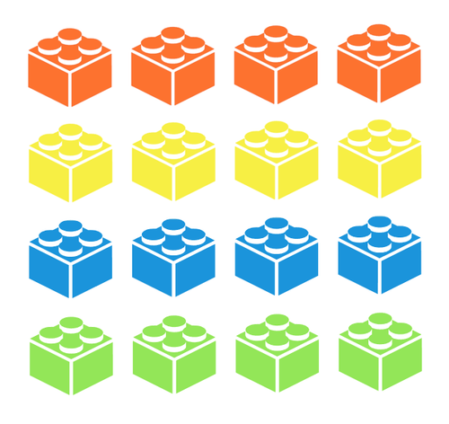 4/8/12/16 Lego Bricks Vinyl Stickers Decal Labels For Crate Toy Box ...