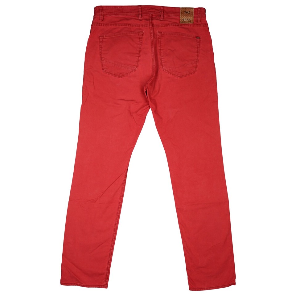 Brax Chuck Men Stretch Jeans Pants Modern Fit Straight 48 M W32 L30 Red ...