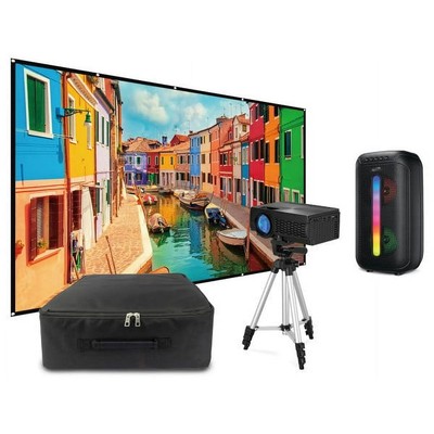 iLive Pop-Up Movie Theater Kit - Screen/Projector/Tripod/Speaker ...