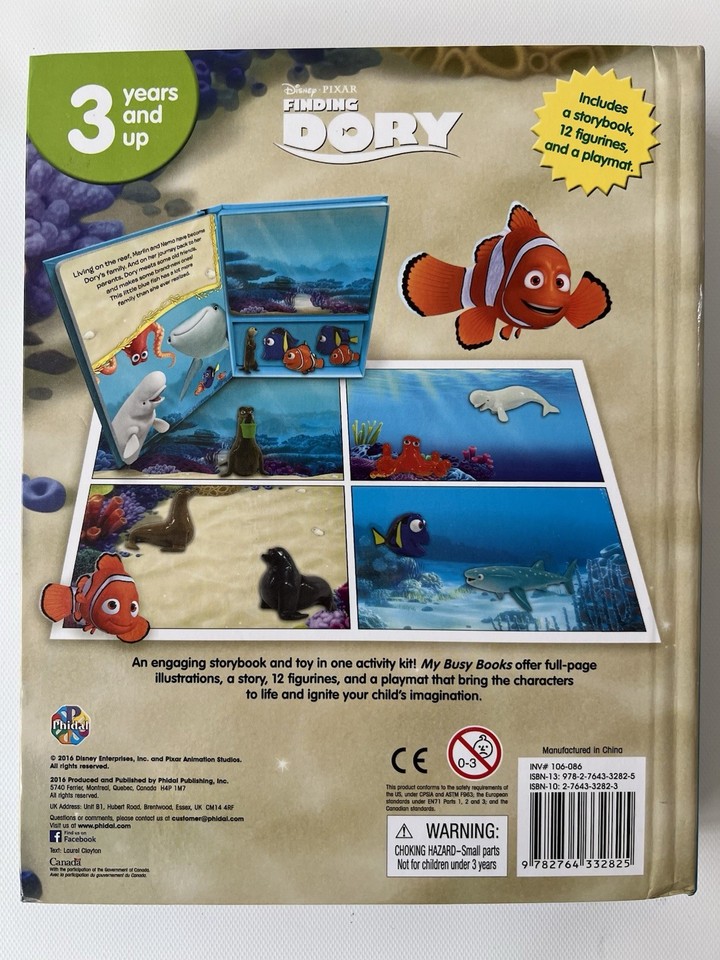 Rare! NEW Disney/Pixar Finding Dory My Busy Book - Board book Phidal ...