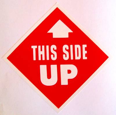 100 BIG 3.5x3.5 THIS END SIDE UP LABEL W/ ARROW FRAGILE | eBay