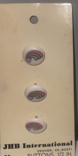 Vintage JHB International 3 Buttons 1/2” on Org Card Hard Plastic Heart ...