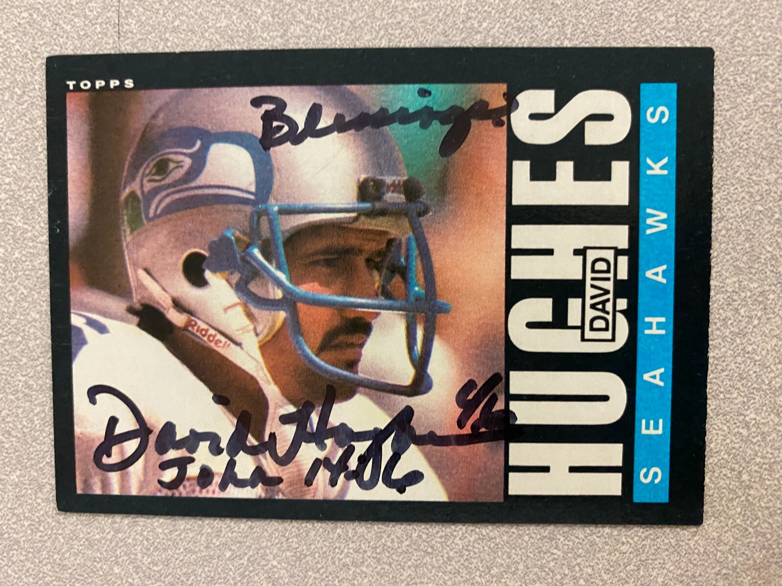 David Hughes signed SEATTLE SEAHAWKS card 1985 Topps | eBay