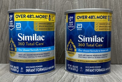 LOT OF 2 Similac 360 Total Care Non-GMO Closest Formula to Breast Milk ...