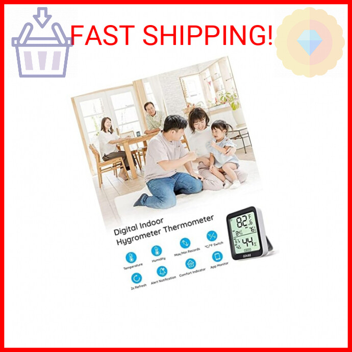 Govee Hygrometer Thermometer H5075, Bluetooth Indoor Room Temperature ...