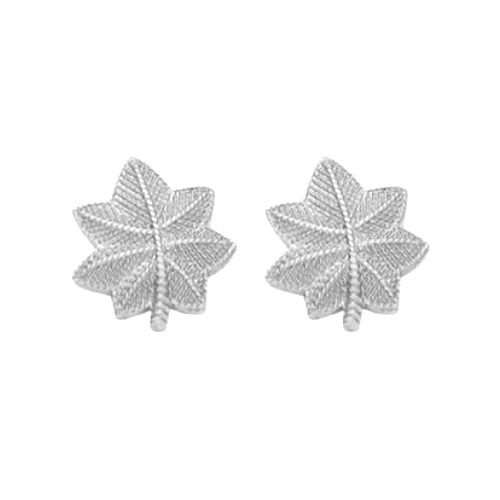 Lt Col CDR Oak Leaf Pin Set Rank Insignia Police Military Nickel Plate ...