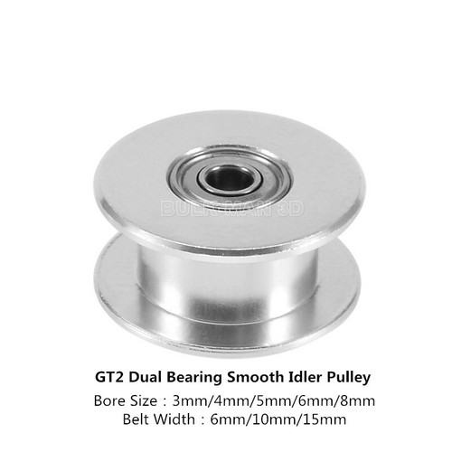 5pcs GT2 20 Tooth Smooth Idler Timing Pulley Synchronous Aluminium Gear ...