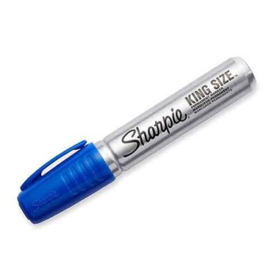 Sharpie King Size Perm Marker Med Chisel Tip Blue Flat Arts Office ...