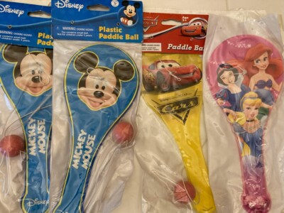 Disney Mickey Mouse, Cars, Princess Paddle Ball ~ 4 pc Set | eBay