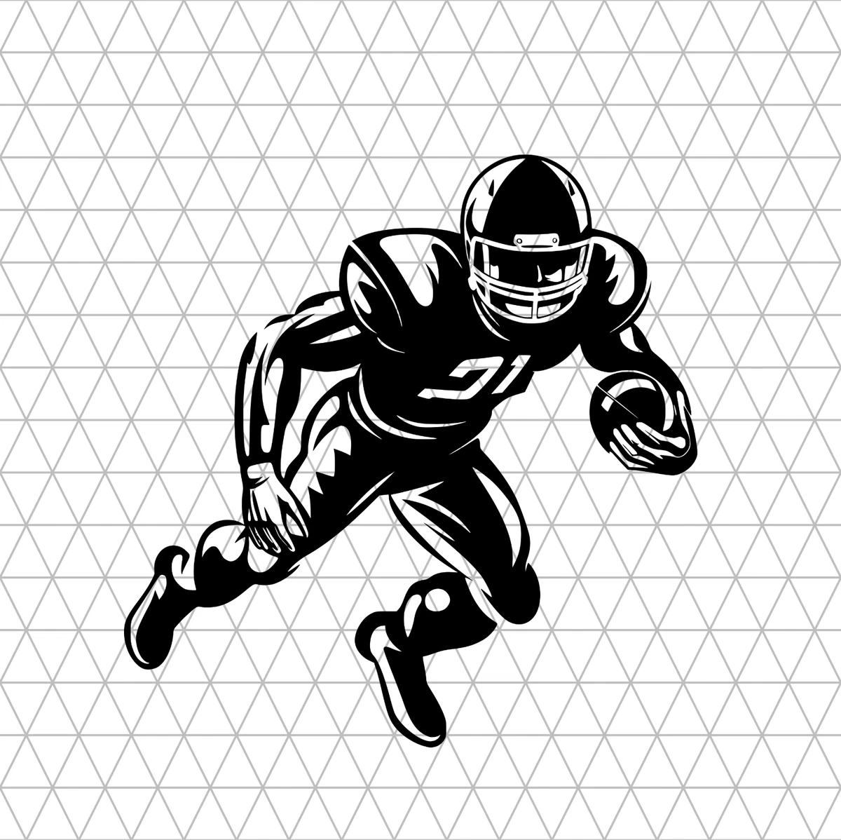 American Football Player Black And White Clipart