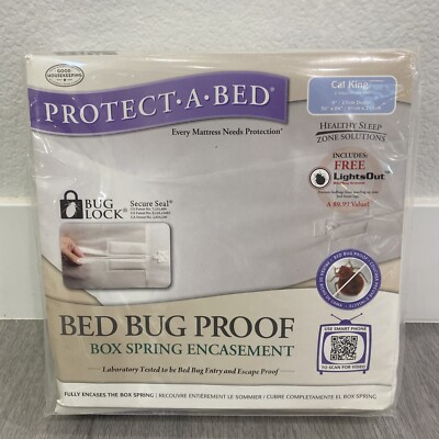 Protect-A-Bed Bed Bug Box Spring Protector, encasement California king ...