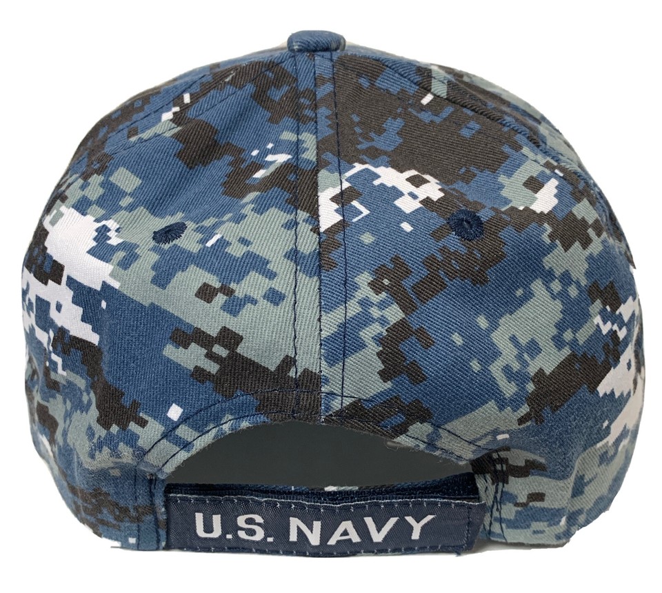 BLUE CAMO CAMOUFLAGE U.S. NAVY RETIRED NAVAL USN INSIGNIA LOGO EMBLEM ...