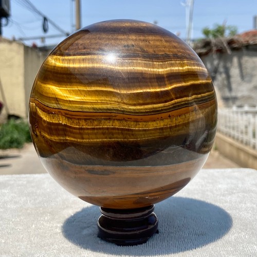 5.8LB Natural tiger's eye ball quartz crystals sphere gem reiki healing ...