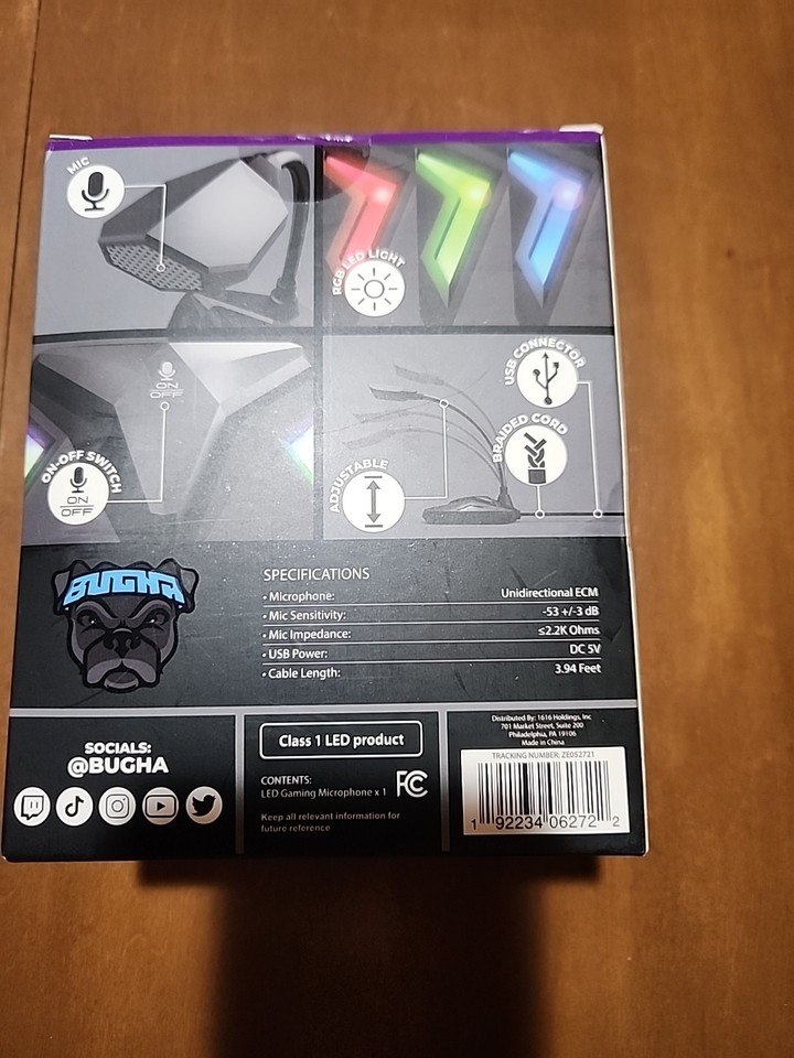 BUGHA LED Gaming Microphone for PC World Cup Hands Free Exclusive ~ NEW ...