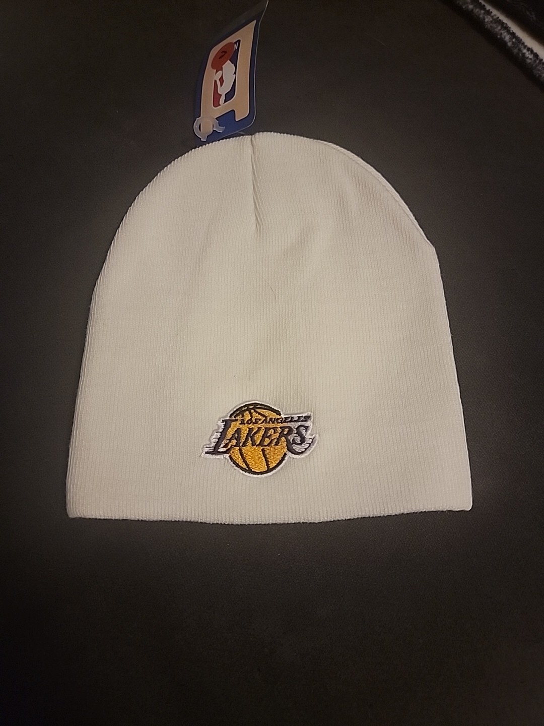 Los Angeles Lakers White NBA Cuffless Knit Skull Cap Beanie Hat | eBay