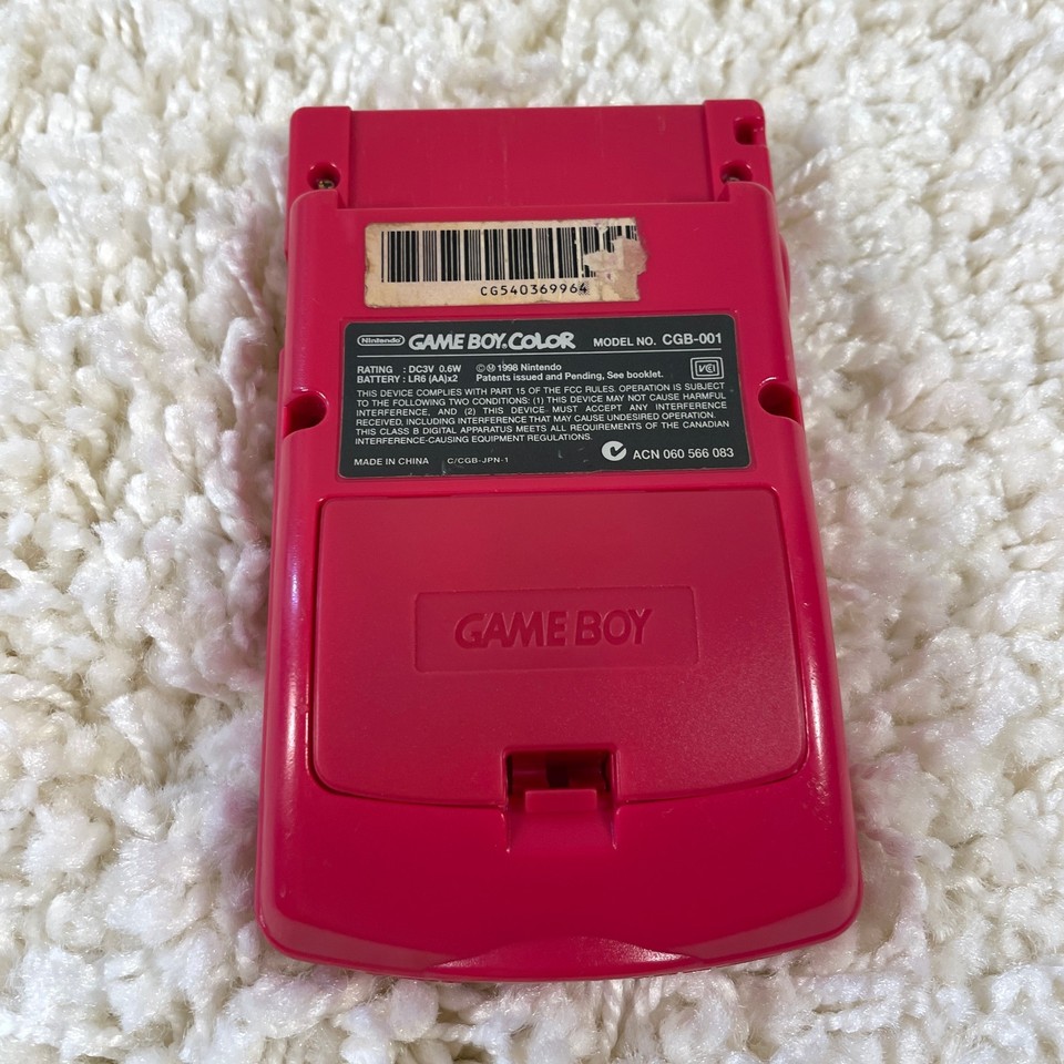 Nintendo GameBoy Color GBC Berry Red Pink Handheld System Console CGB ...