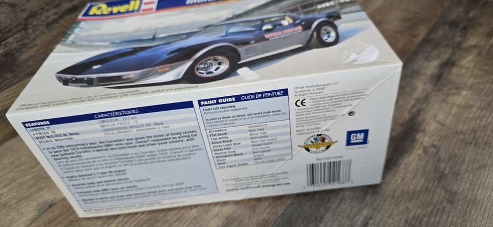 Revell 78 Corvette Indianapolis Pace Car Model Kit 1/24 New Open Box ...