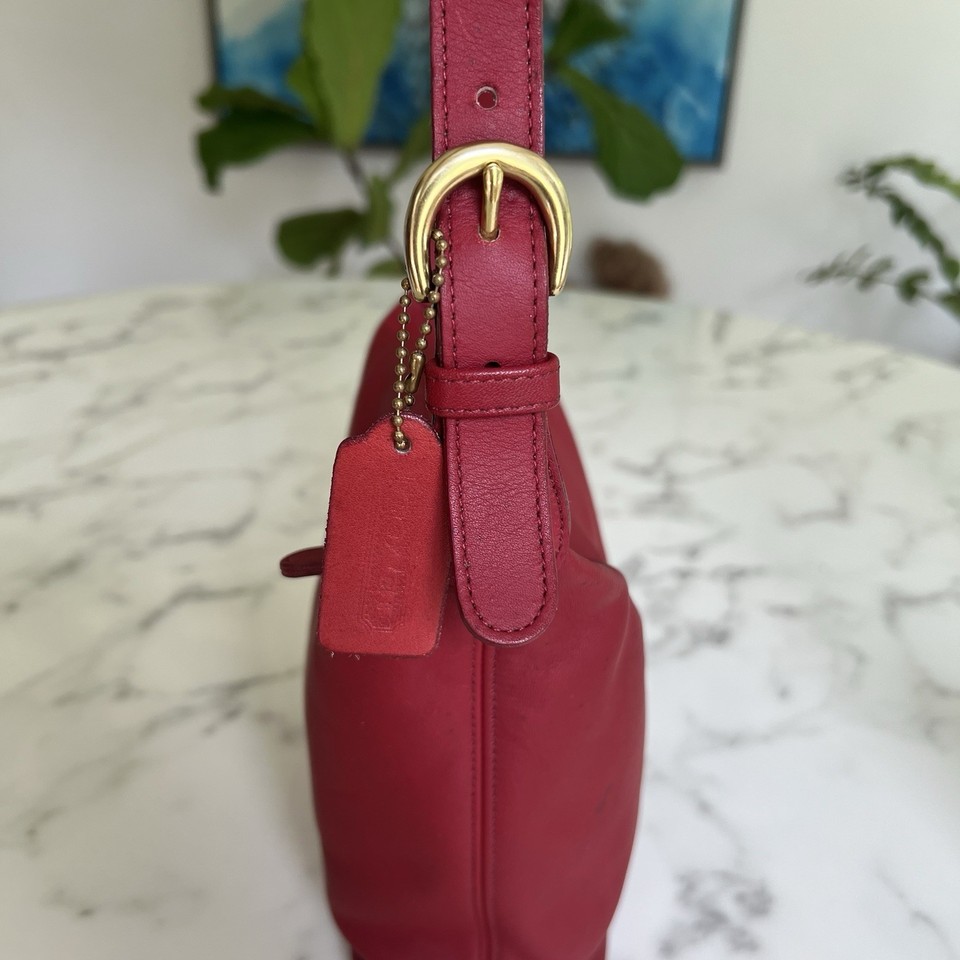 COACH Vintage Soho Mini Bucket Bag 4148 Red Leather Shoulder Bag USA 90 ...