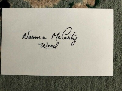 Norma McCarty Wood Ed Wood Players Autographed Signed Index Card | eBay