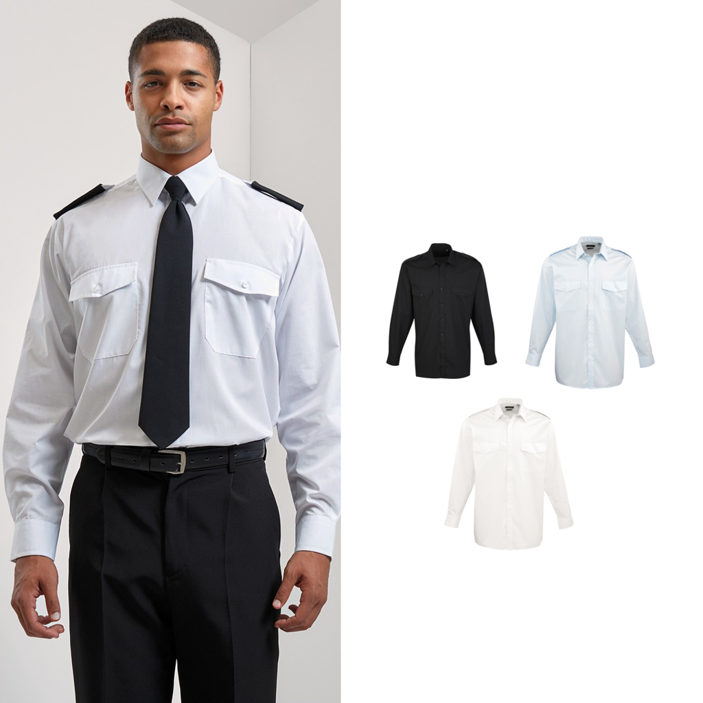 Premier Long Sleeve Pilot Shirt (PR210) - Security Military Police ...