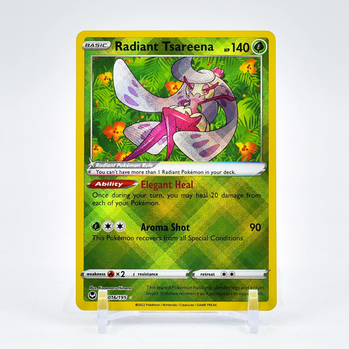 Radiant Tsareena - 016/195 Silver Tempest SHINY Holo Rare Pokemon - NM ...