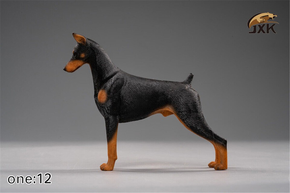 JXK 1/12 Dobermann Figure Dog Pet Animal Model Collector GK Toy ...