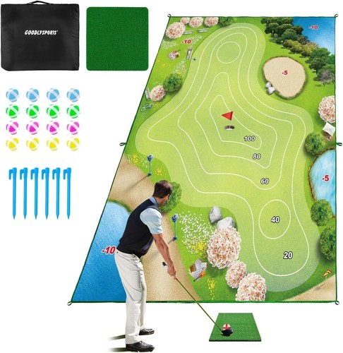 GoodlySports Golf Chipping Sticky Mat Battle Royale Game, 5.7-ft x 4.8 ...