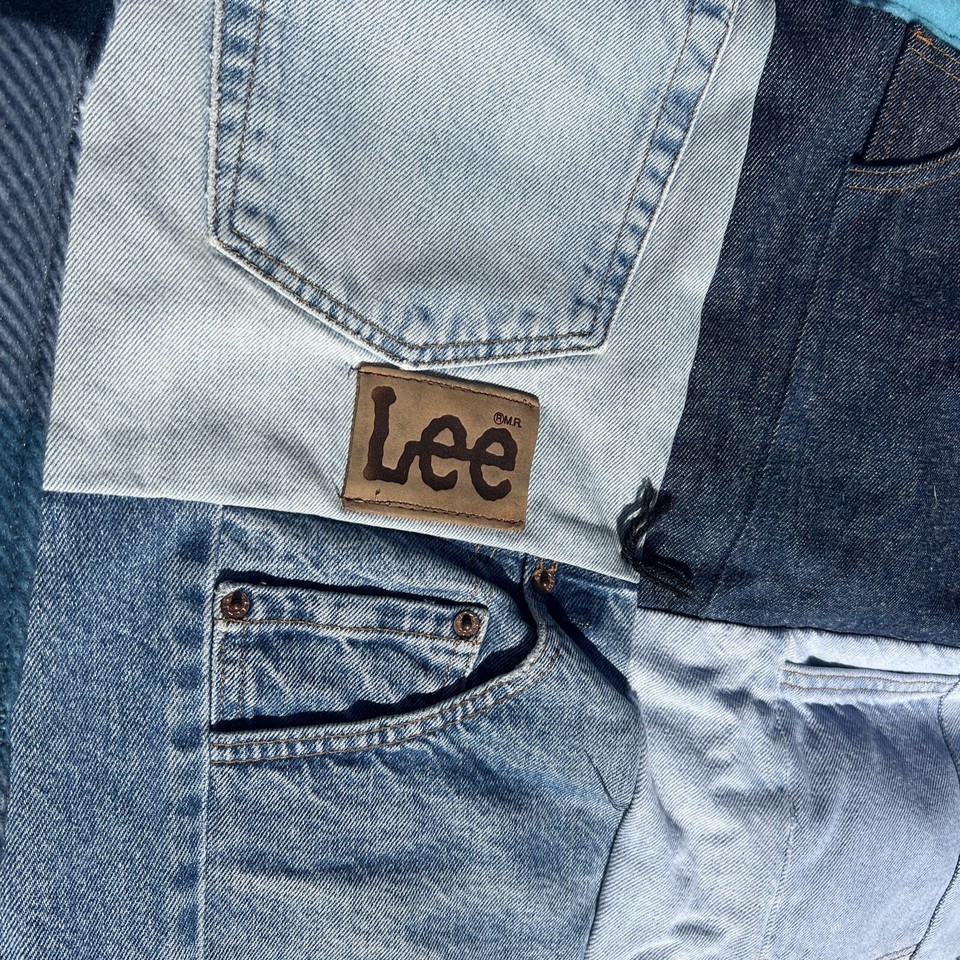 Vintage Denim Blue Jean Patchwork Handmade Quilt Fleece lined 54” X 40 ...