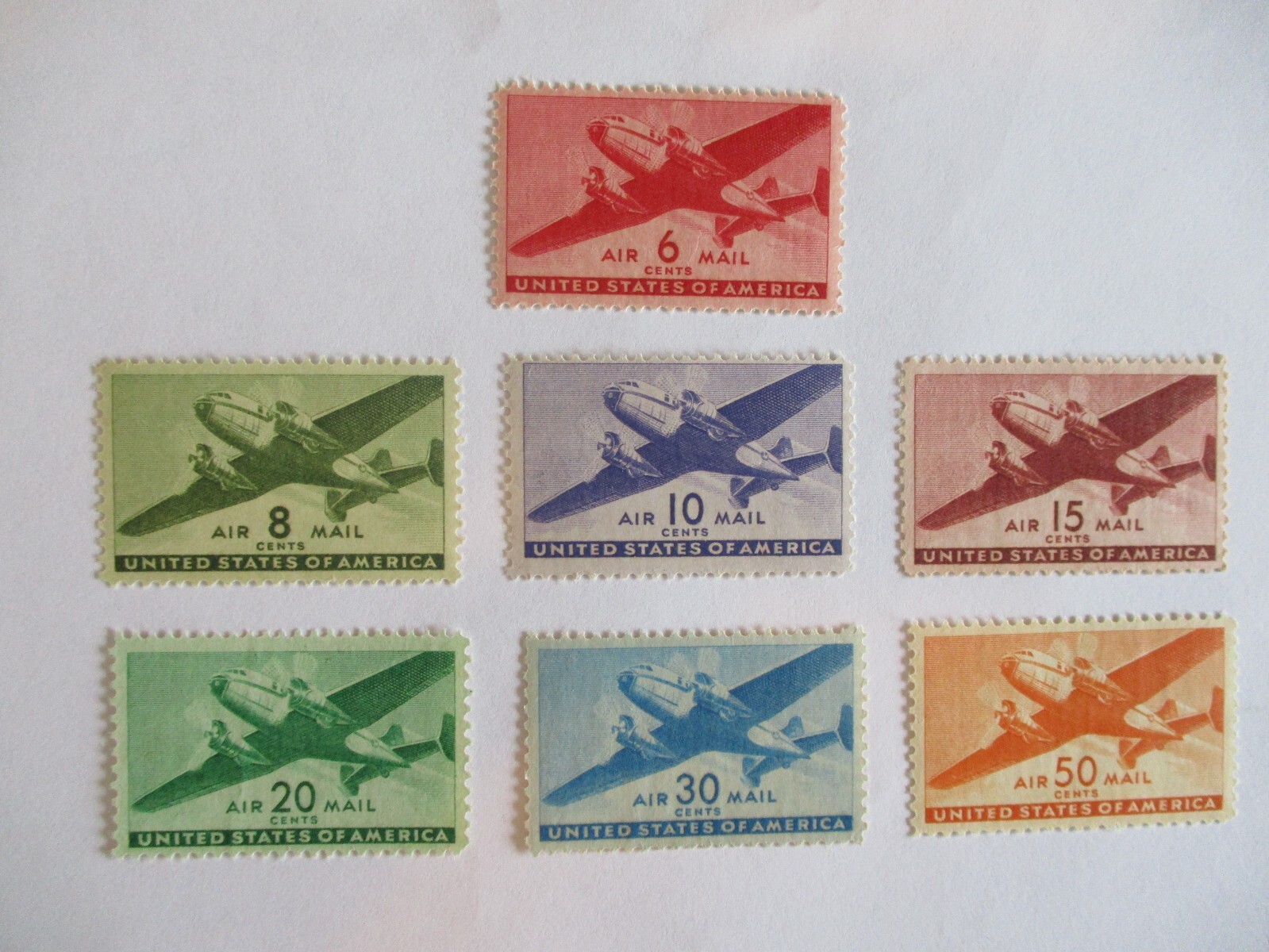 US Stamps C25-31 Twin Motored Transport Plane, MNH | eBay