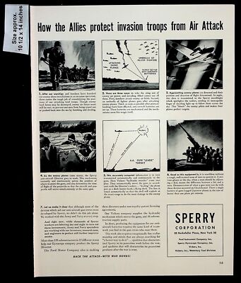 1943 Sperry Corporation Attack Allies War Military Gun Vintage Print Ad ...