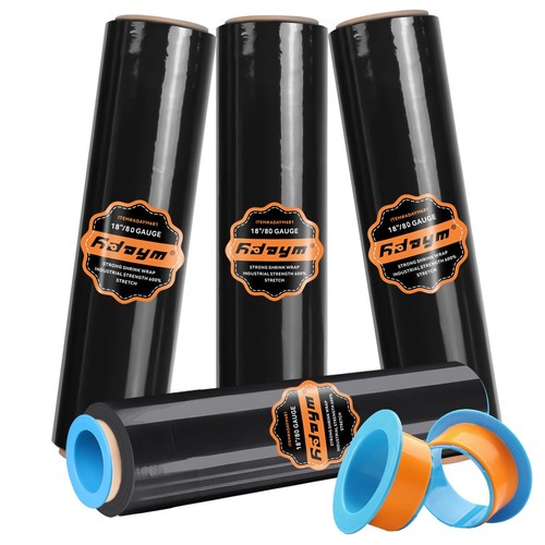 Heavy Duty Black Shrink Wrap Roll 18" x 1500' - Industrial Plastic Wrap ...