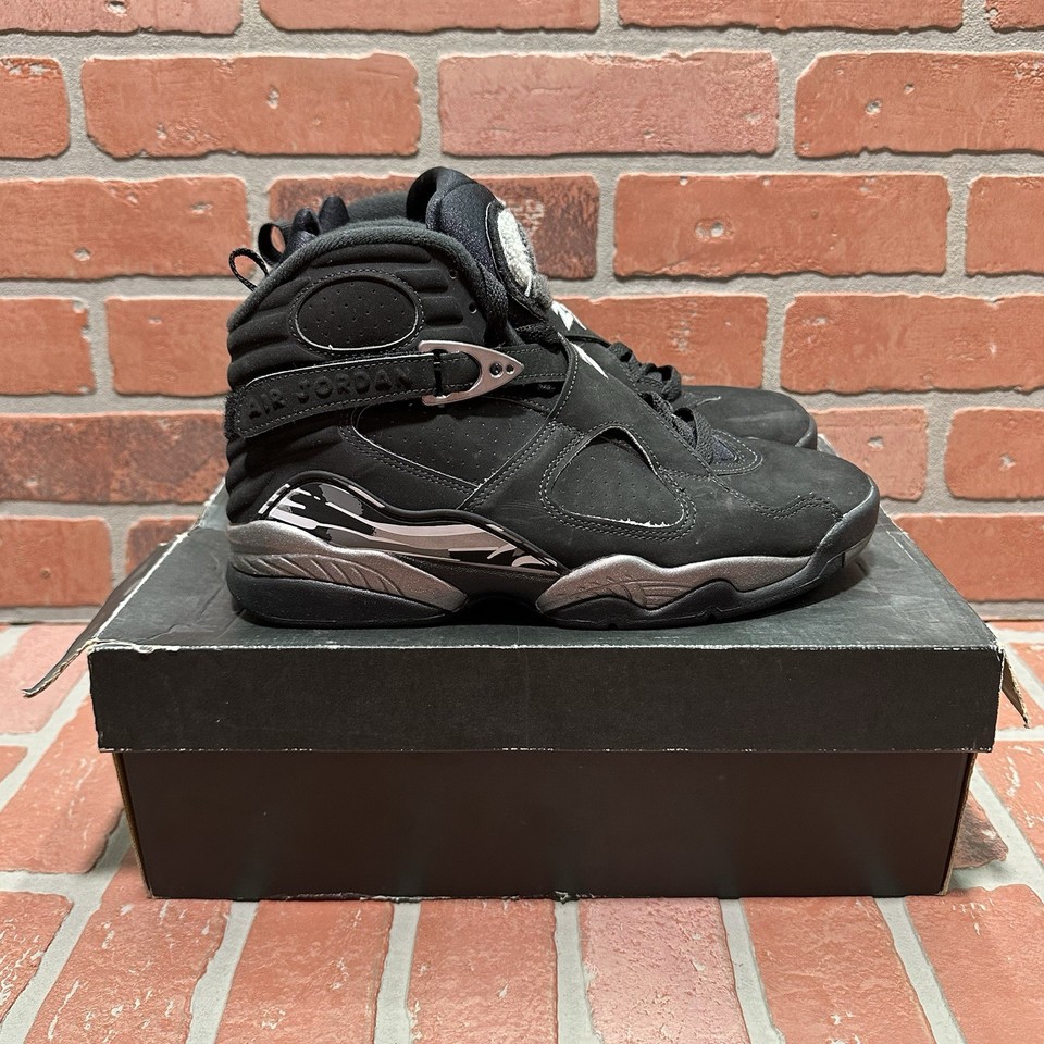 AIR JORDAN 8 AJ8 CHROME RETRO (2015) BLACK SILVER 305381 003 SZ 7.5 | eBay