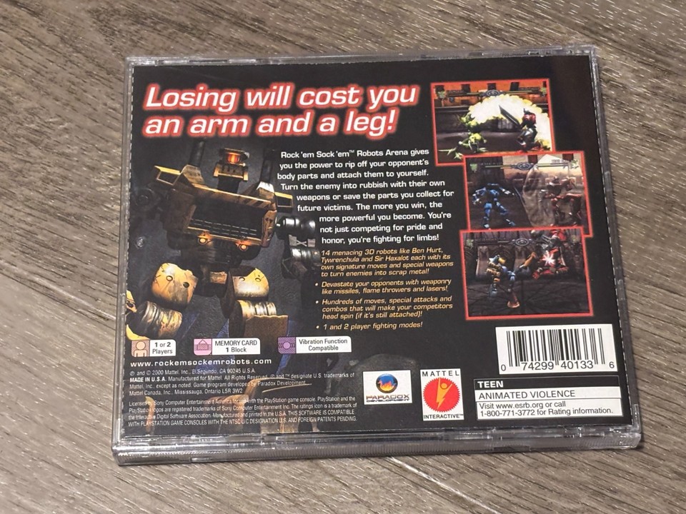 Rock'em Sock'em Robots Arena Playstation 1 PS1 Complete CIB Good Shape ...
