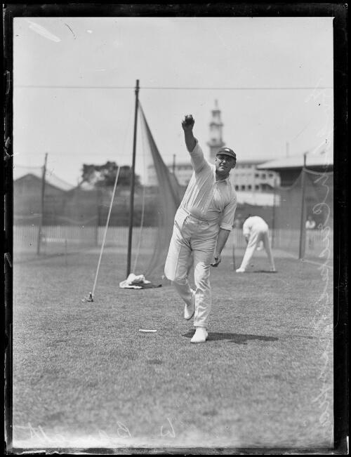 English cricketer Fred Barratt bowling, New South Wales, 1932 Old Photo ...