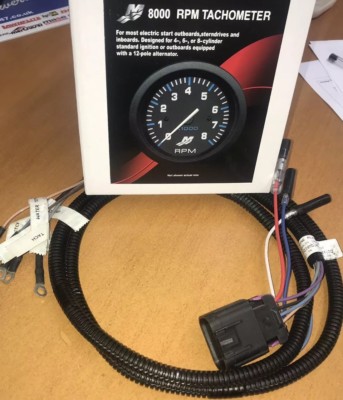 Analog Tacho Rev Counter Gauge & 10 Pin Harness for Mercury Mariner ...