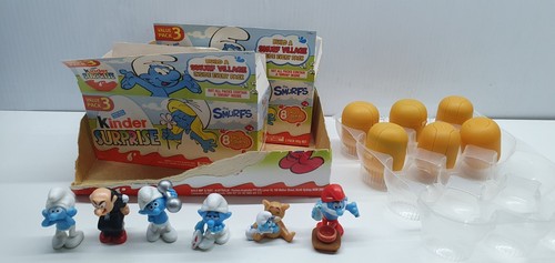 Smurfs Kinder Surprise Egg Mini Figure Lot 6 Figurine 5cm 2010 Box x2 ...