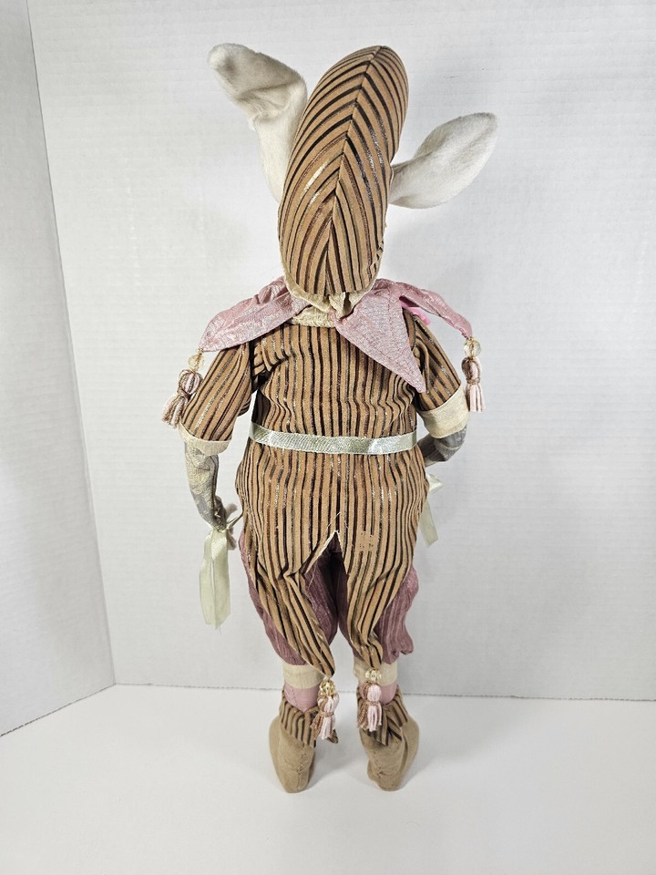 Rare Vintage Freestanding Jester Rabbit Doll White Easter Bunny ...