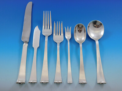Modern Georgian by Allan Adler Sterling Silver Flatware Set 12 Service ...