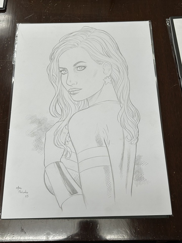 Wonder Woman Drawing by Marc Holanda - Original Comic Art Drawing 11x17 ...