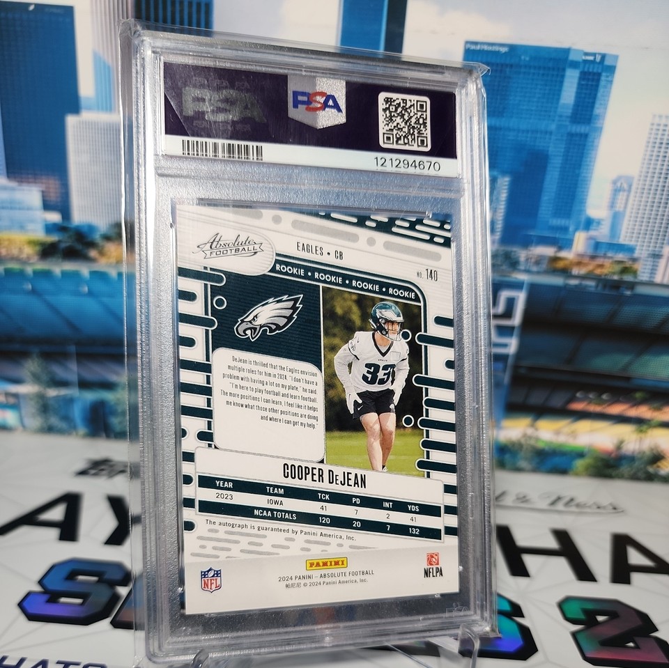 2024 Absolute Cooper DeJean RC #140 Signature Rookies Red Squares Auto ...