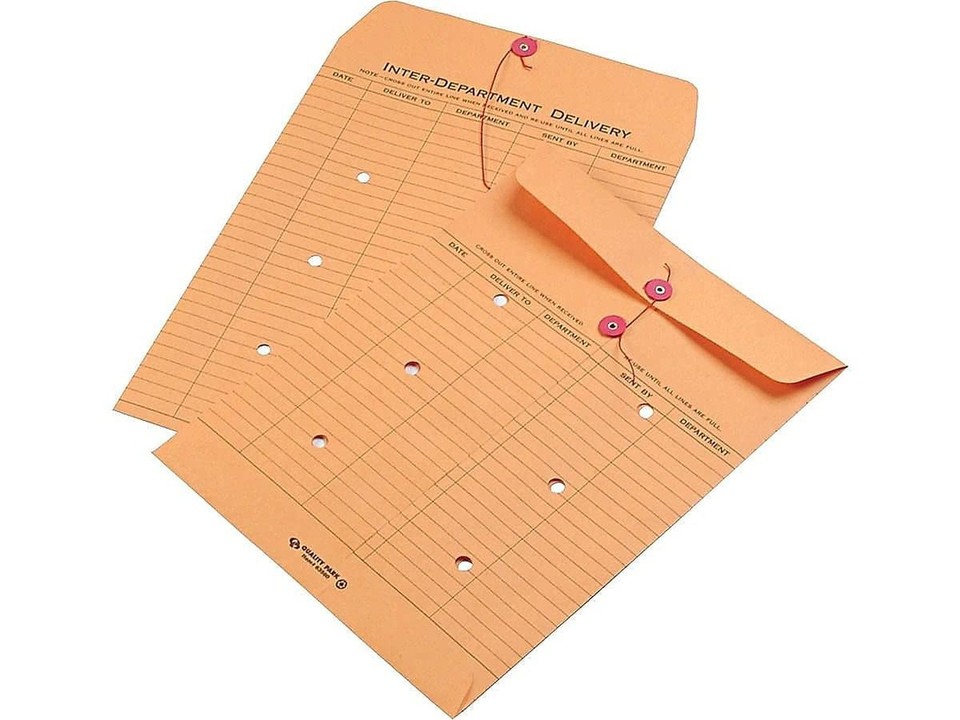 Quality Park Interoffice Envelopes, String and Button, Brown Kraft, 10 ...