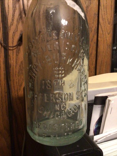 1920’s EMBOSSED CHICAGO ILLINOIS SODA BOTTLE HENRY BURKHARDT IL ILL. | eBay