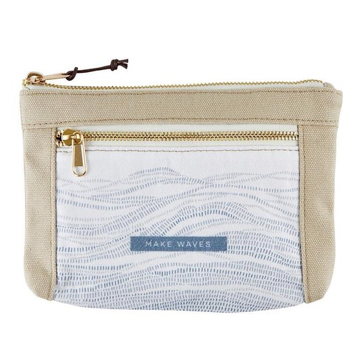 Canvas Pouch Make Waves Size Overall Size 8.5in W x 5.5in H x 1.5in D ...