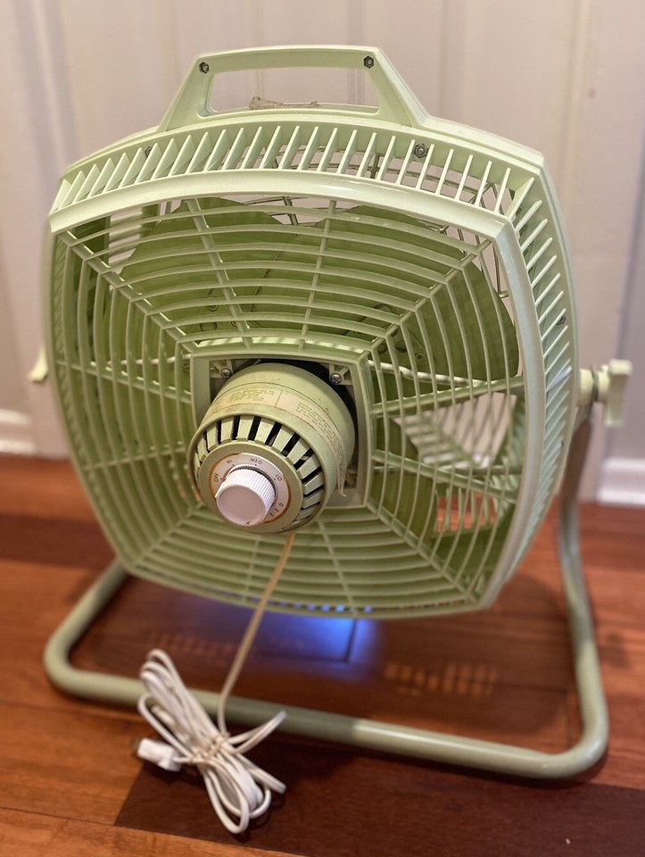 Retro Sears High Velocity 3 Speed Floor Fan Avocado Celery Green Vtg ...